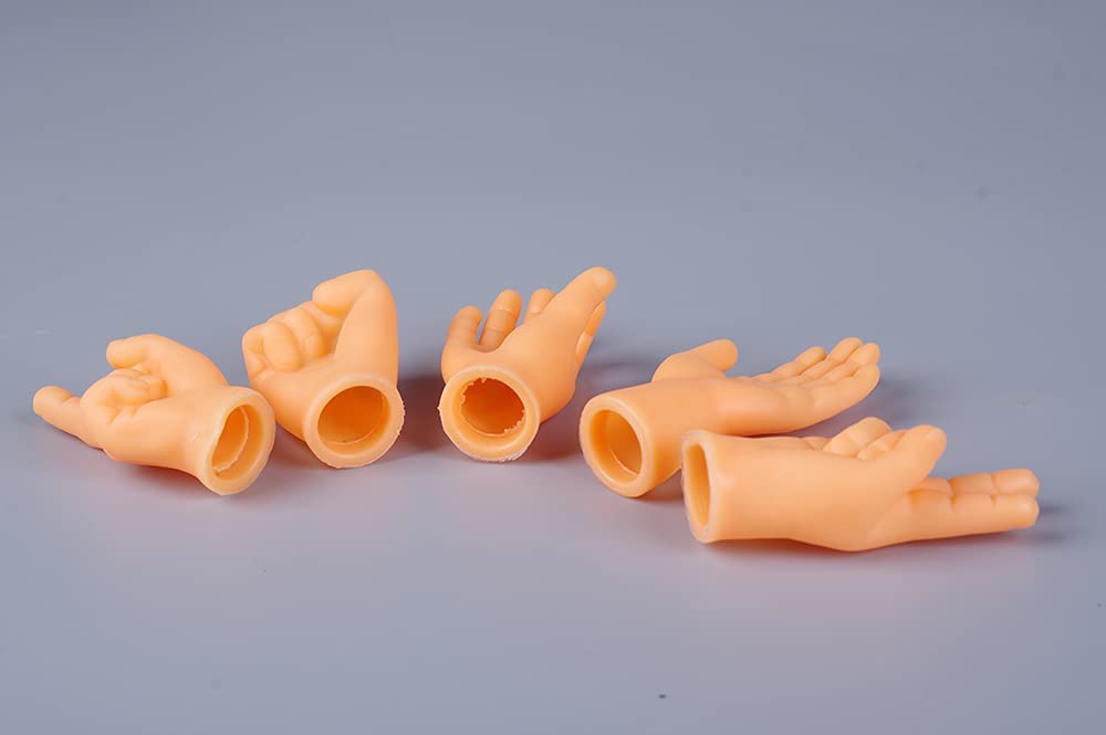 Dong Huang 12pcs Portable Tiny Hands for Fingers Miniature, Flat Hand Style Mini Hand Finger Puppet, Funny Little Finger Hands(Rock, Paper, Scissors)