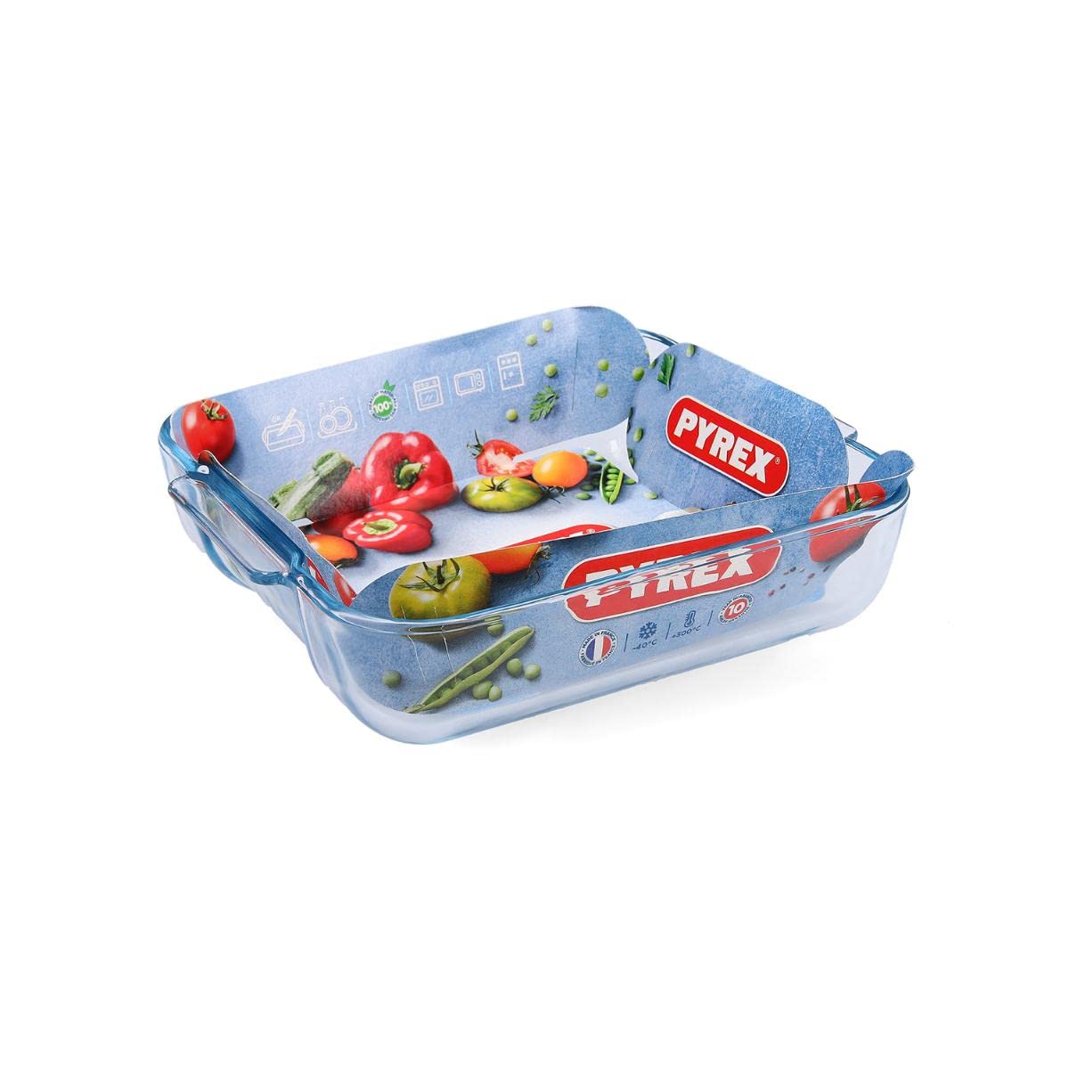 Pyrex Borosilicate Glass Square Roaster, 25 x 21cm, Multicolour, 25 x 21 cm