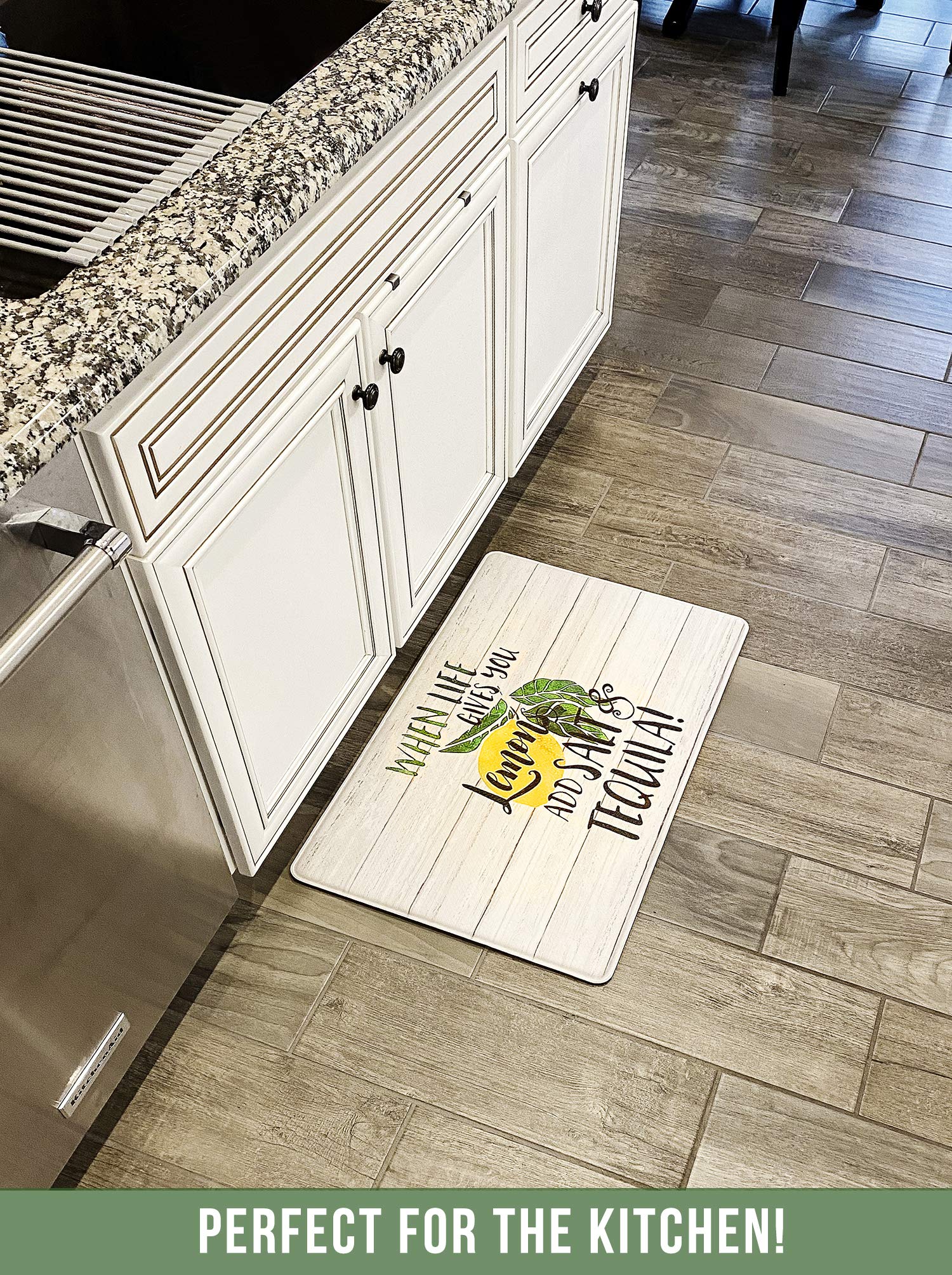 Generic JCB Home Anti-Fatigue Lemon Kitchen Mat. Memory Foam Kitchen Mat with Non-Slip Surface. Farmhouse Tequila Lemon Kitchen Rug. 18 inch x 30 inch