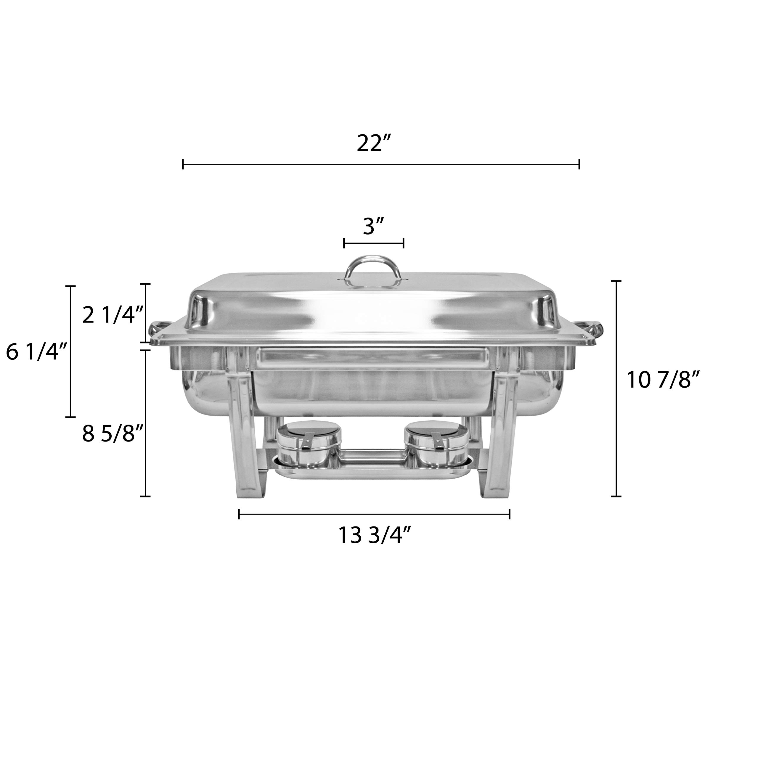 Excellante 8 Quart Stainless Steel Chafer, Stackable