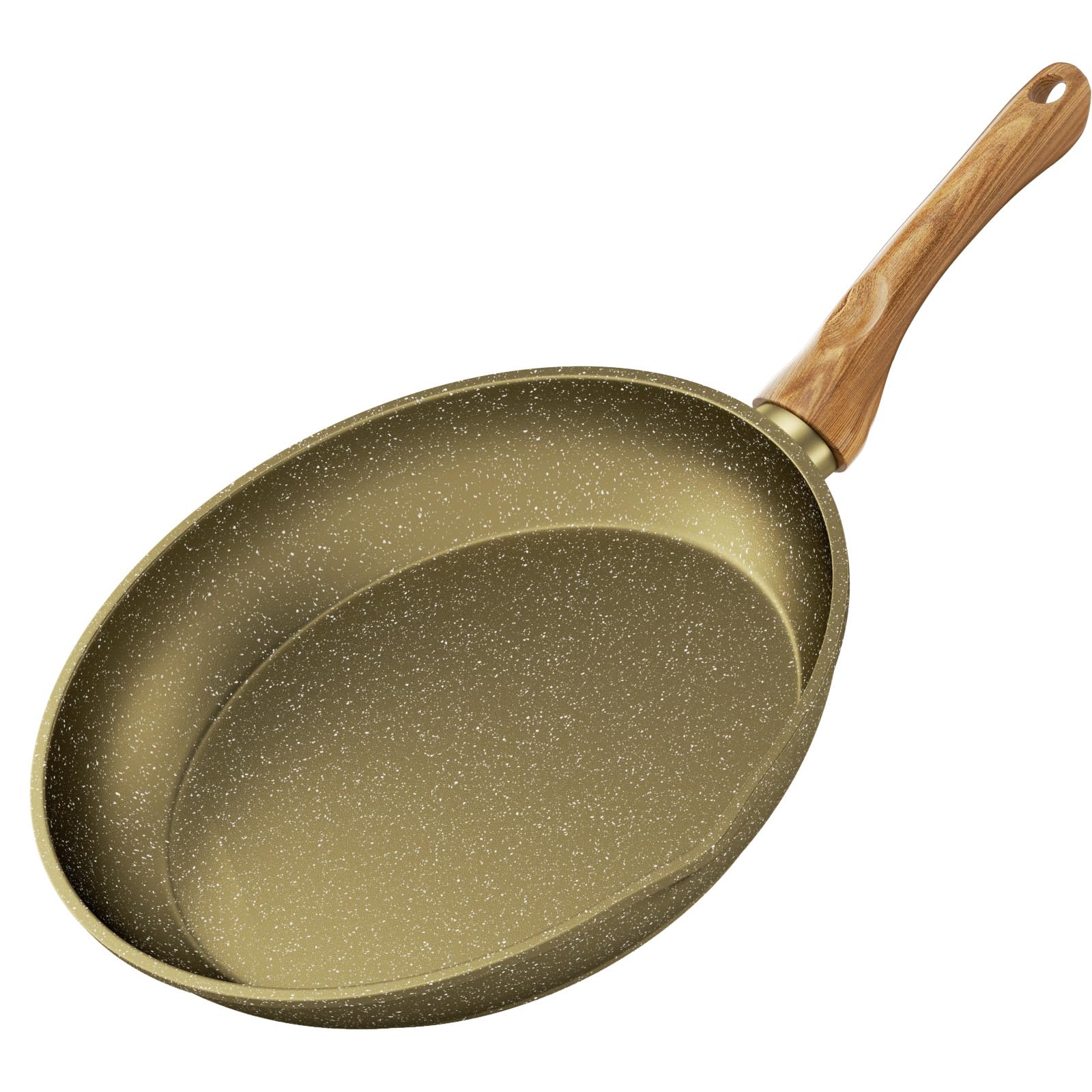 Nonstick Frying Pan,Gold Granite Coating Egg Pan Skillet Omelette Pan,8 Inch Non Stick Fry Pan,Kitchen Cookware Induction Compatible Pan, PFOA Free