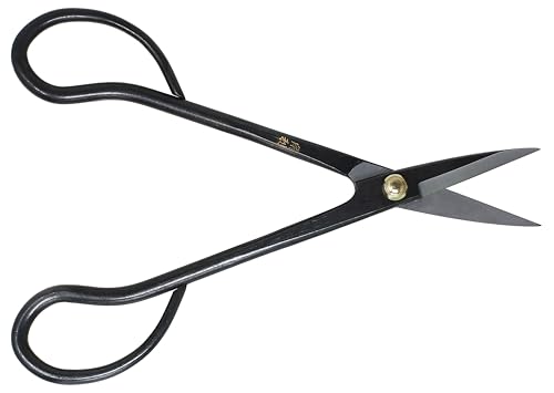 KAKURI Satsuki Bonsai Scissors 7" (180 mm) Professional Bonsai Tool, Japanese Carbon Steel, Black, Made in JAPAN