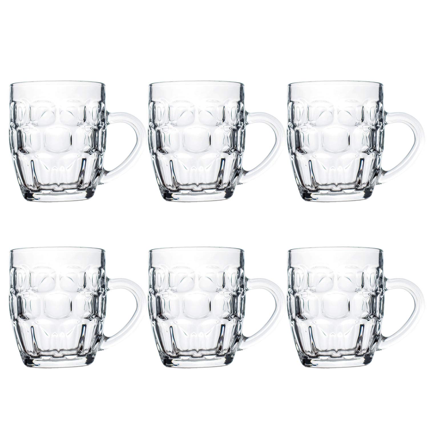 QAPPDA Beer Mugs Set,Glass Mugs With Handle 19oz,Large Beer Glasses For Freezer,Beer Cups Drinking Glasses 560ml,Pub Drinking Mugs Stein Water Cups For Bar,Alcohol,Beverages Set of 6ā¦