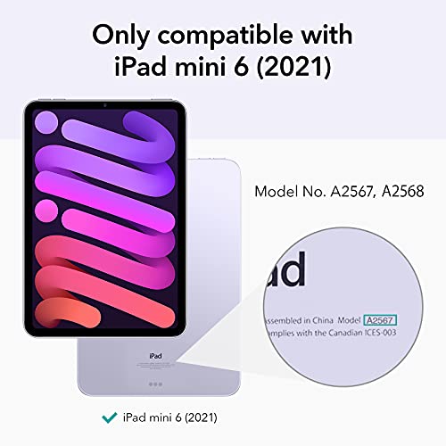 ESR for iPad Mini 6 Case, iPad Mini 6th Generation Case(8.3 inch, 2021), Trifold Smart Case with Magnetic Clasp, Auto Sleep and Wake, Slim and Lightweight, Pencil 2 Wireless Charging, Gray