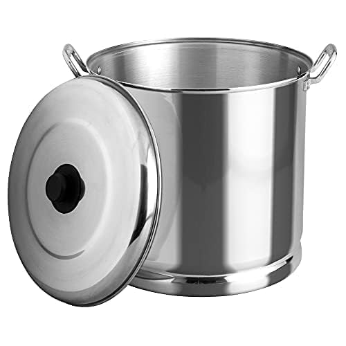 Vasconia Steamer Pot with Tray and Aluminum Lid β Multi-Purpose Aluminum Large Stock Pot for Tamales, Seafood, Vegetables Soup Pot β 5.3-Quart Stove