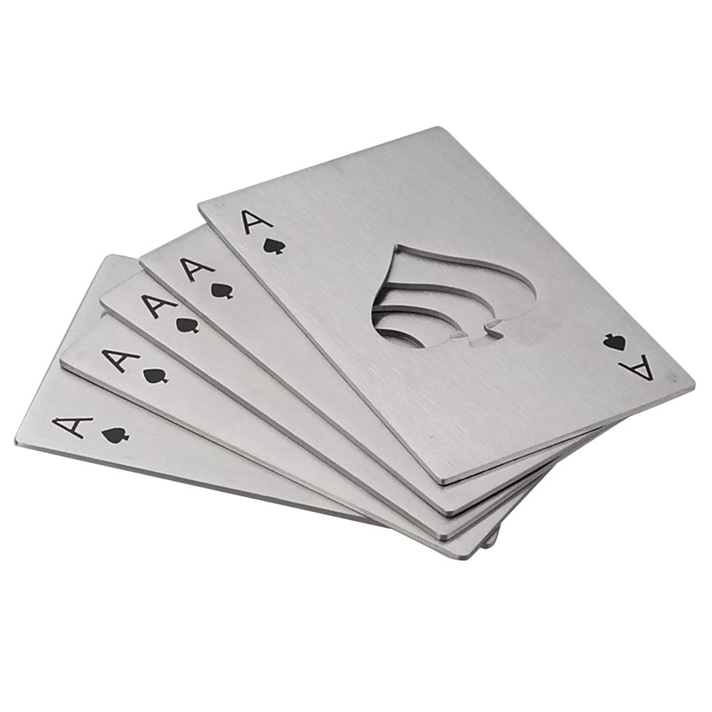 Ggbin 10 Packs Card Bottle Opener, Stainless Steel Casino Bottle Openers for Your Wallet, R