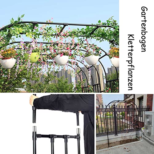 Metal Garden Arch Trellis Frame Roses Vines Plants Climbing Archway Rose Arch for Outdoor Garden Wedding W120cm-320cm (High : 2.4m, Size : 3m/9.8ft)
