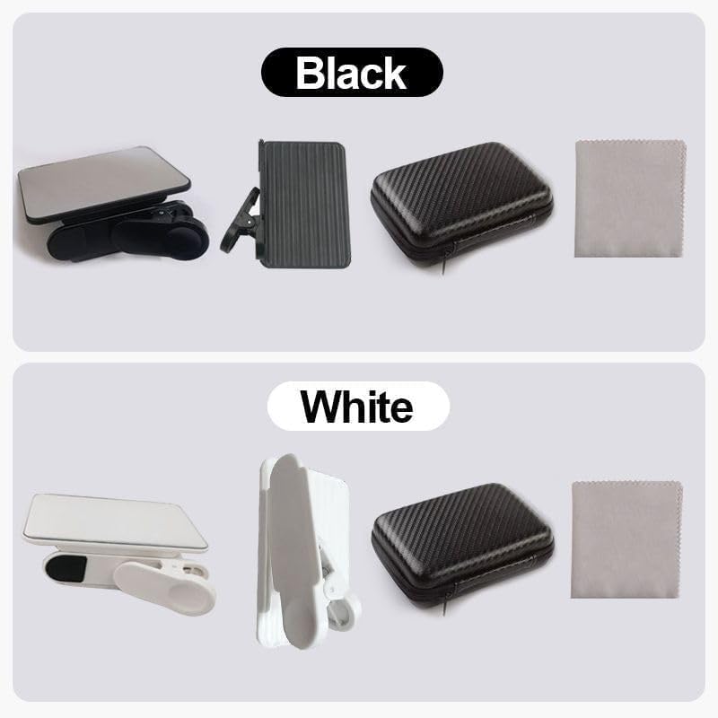 Smartphone Camera Mirror Reflection Clip Kit, New Adjustable Phone Camera Mirror Reflection Clip Kit, Mirror Reflection Clip Kit (White)