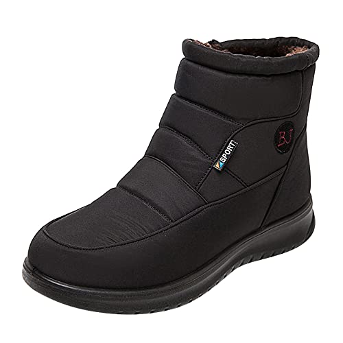 FASDNENDYS Women's Winter Boots Soled Fashion Colorblock Women's Thick Wedges Shoes Boots Short Women's Boots Short Tan S