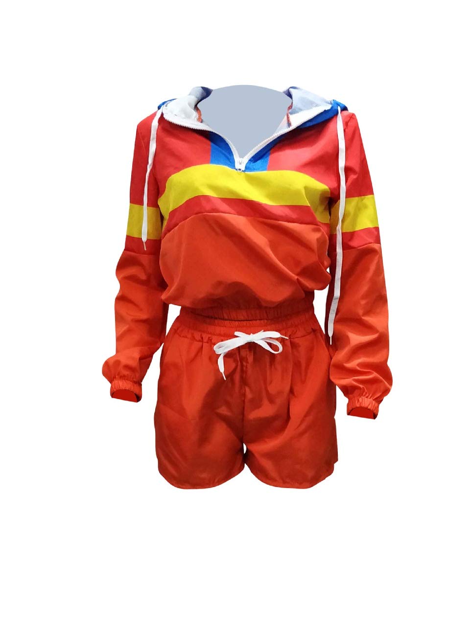 EOSIEDUR Women 2 Piece Outfits Tracksuit Windbreaker Pullover Jacket Crop Top Hoodies Pants Set 2XL