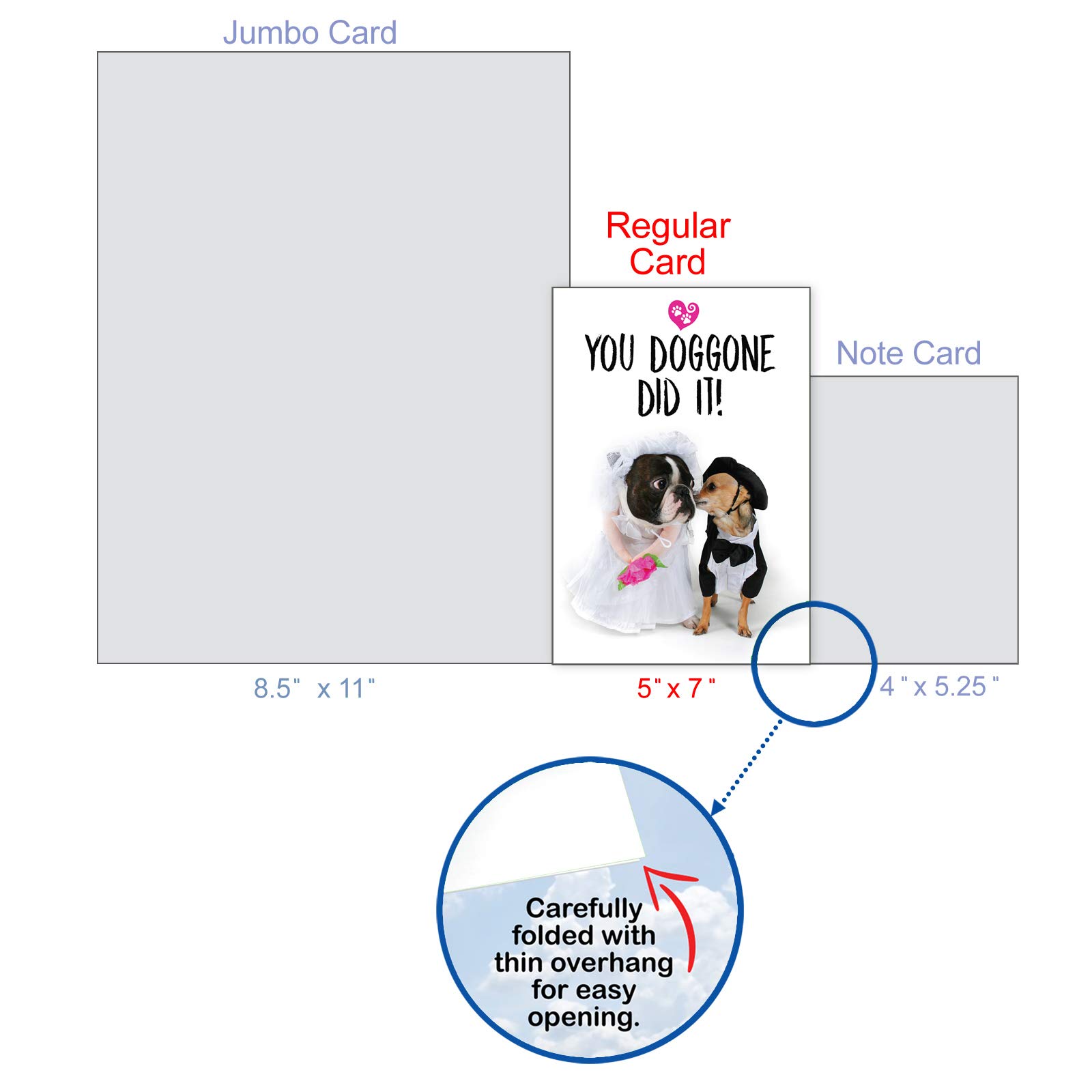 NobleWorks - Married Dogs - Pet Animal Wedding Card for Bride and Groom - Newlyweds Marriage Note Card with Envelope C6898WDG