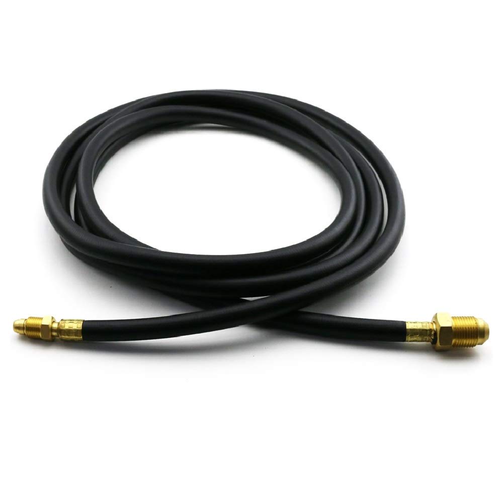 WeldingCity 200-amp WP-26FV (Flexible Head w/Gas Valve) Air-cooled TIG Welding Torch Complete Package with 25-ft Power Cable Hose and Dinse 35-50 (Solid 1/2"-pin) Cable Adapter (with Separate Gas)
