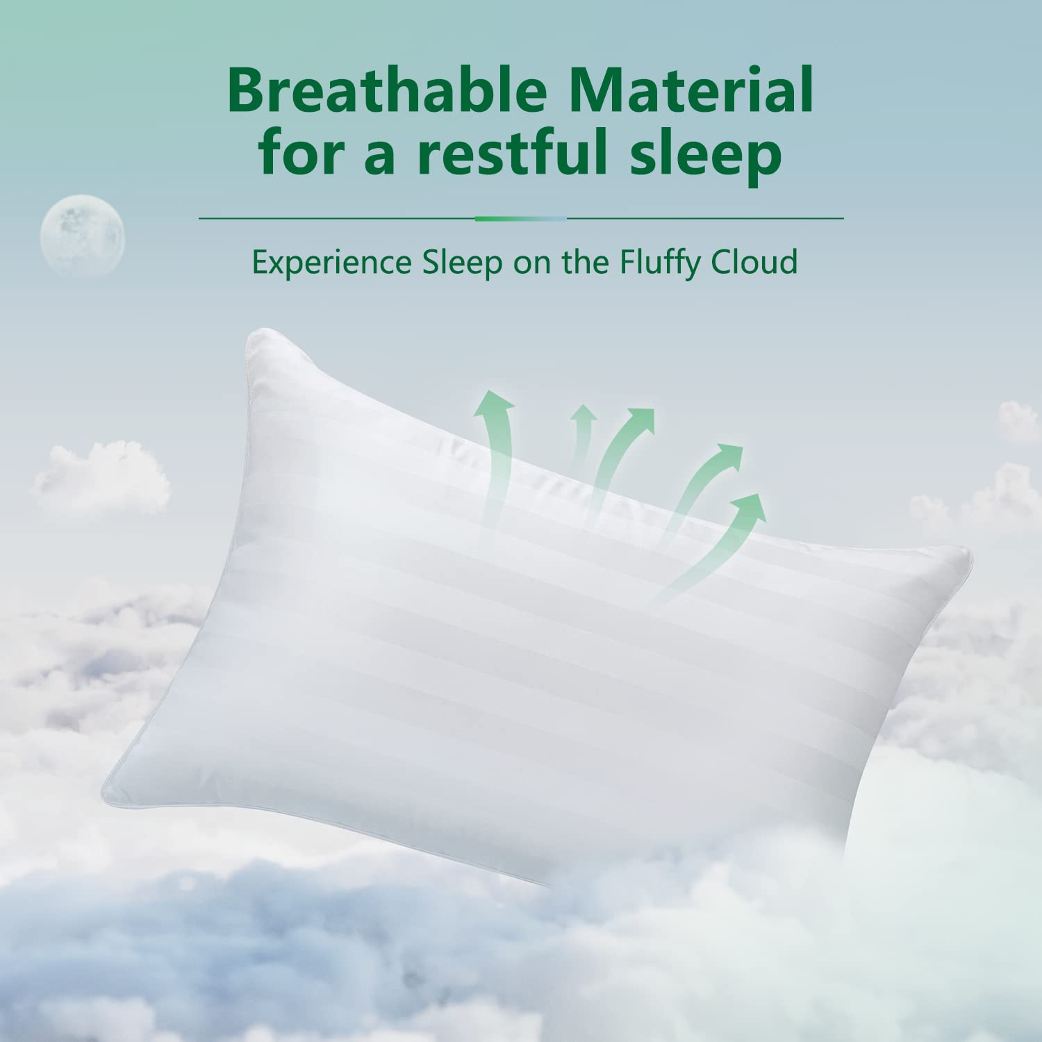 COZSINOOR Queen Size Cooling Bed Pillows for Sleeping: Hotel Quality, Set of 2 - Down Alternative Microfiber Filled for Back, Stomach, Side Sleepers, Breathable, and Skin-Friendly