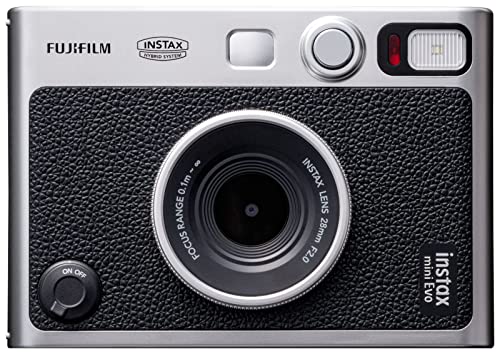 Fujifilm Instax Mini EVO Instant Camera, Compact and Portable Design, Polaroid Cameras for Photography, Built-in Selfie Mirror, Easy to Use Camera for Professional or Beginner (Renewed)