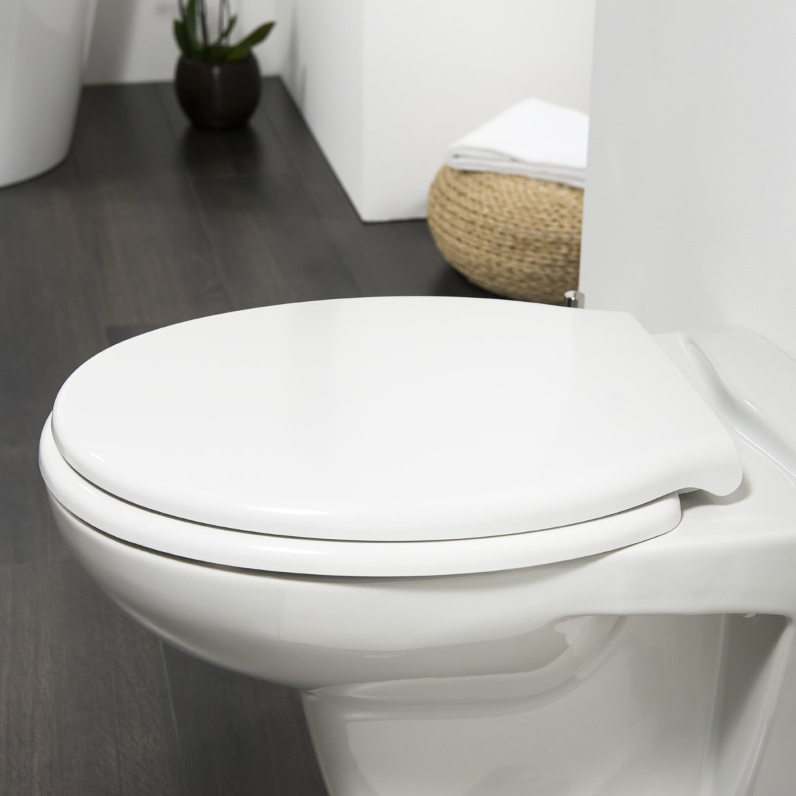 Tiger Burton Toilet Seat, Duroplast, White, 37.3 x 5.5 x 44.2 cm