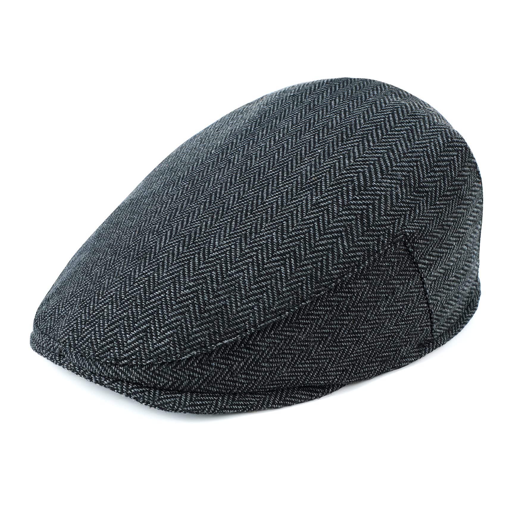 Durio Newsboy Hats for Men Soft Mens Flat Cap Cozy Beret Scally Cap for Men Blend Ivy Irish Cabbie Hats Twill Black&Dark Coffee