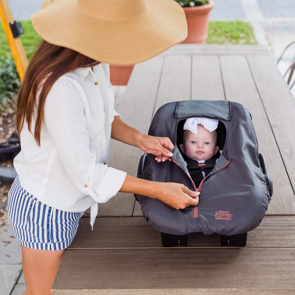 CozyBaby Combo Pack with Mesh Sun & Bug Cover & Lightweight Spring with Elasticized Edge, Pink Grapefruit