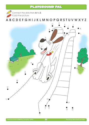 School Zone - Alphabet Stickers Workbook - 64 Pages, Ages 3 to 6, Preschool to Kindergarten, 267 Stickers, ABCs, Printing Letters, Phonics, and More (School Zone Stuck on LearningĀ® Book Series)