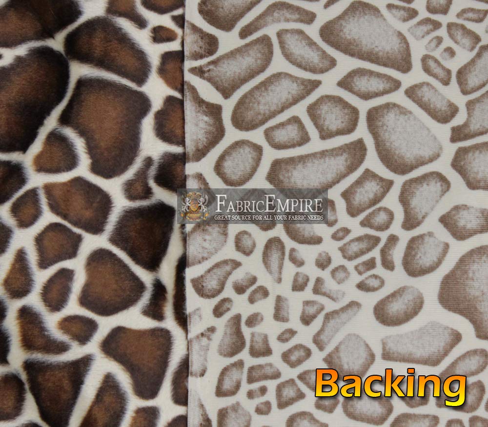 Velboa Faux Fur Fabric Giraffe Safari Brown / 60" Wide/Sold by The Yard