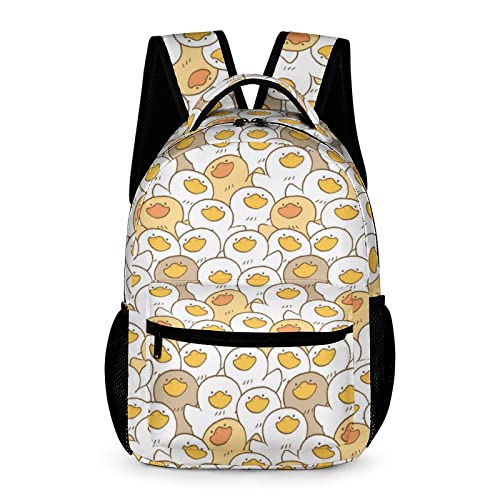 MINBHEBYUD Cute Cartoon Duck Prints Backpack, Lightweight Backpack Casual Daypack, Bookbag for Men Women