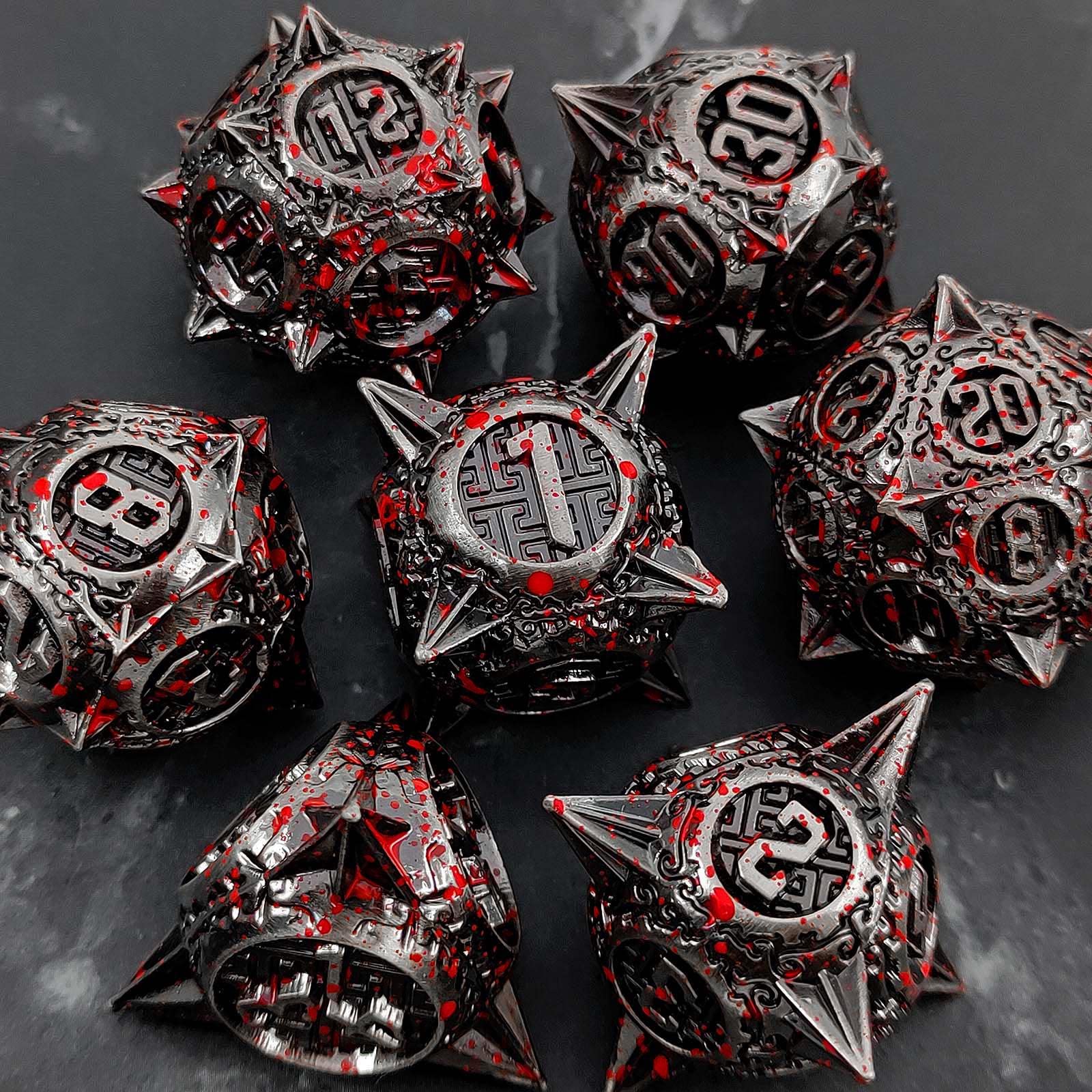 DND Dice Set D&D Metal Dice with Dice Bag Dungeons and Dragons Dice Set D and D Dice Set Polyhedral Dice for MTG Pathfinder Warhammer Role Playing RPG Game Dice D20 D12 D10 D8 D6 D4