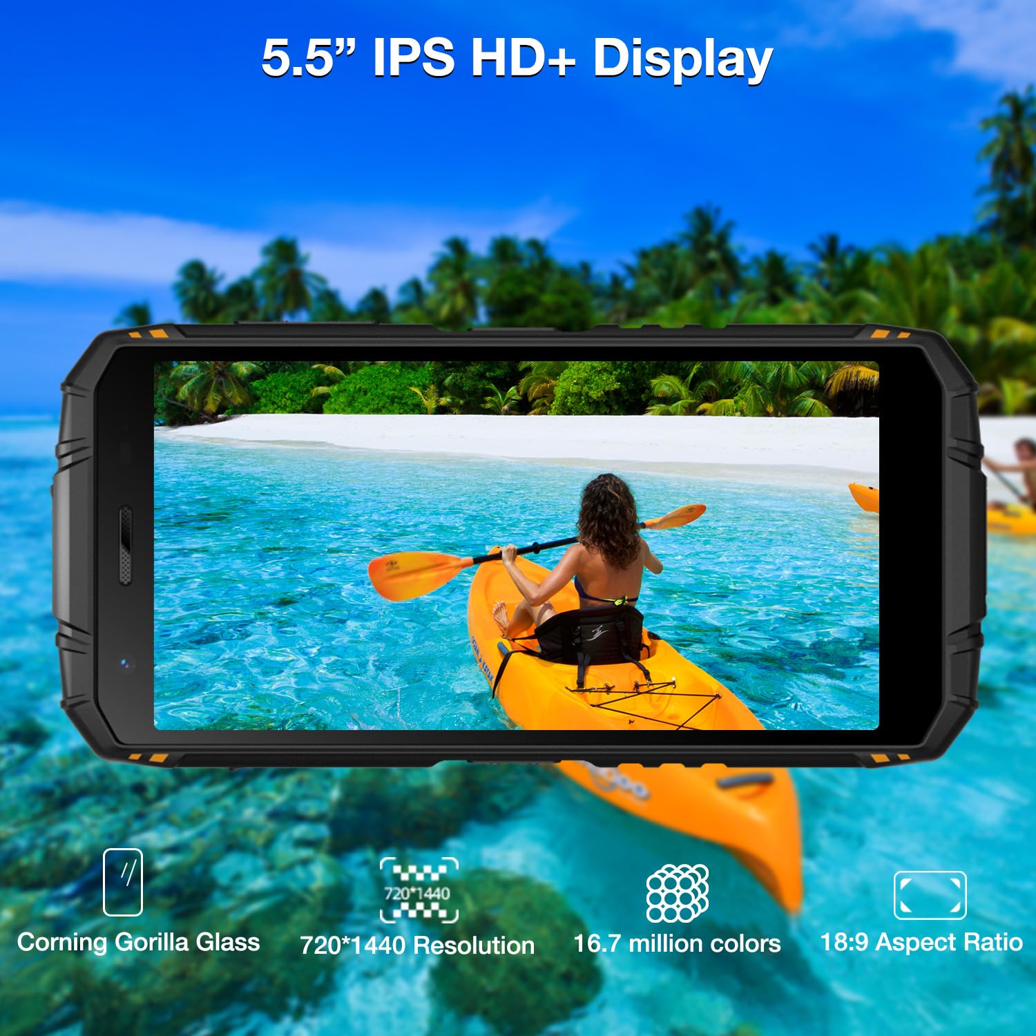 DOOGEE Rugged Smartphone,7GB+64GB S41 PRO Rugged Phone Unlocked,Android 12 Phone,6300mAh Battery,13MP Camera,IP68/IP69K Waterproof Phone,Face Unlock,4G Dual Sim NFC/T-Mobile,BT5.0,Orange