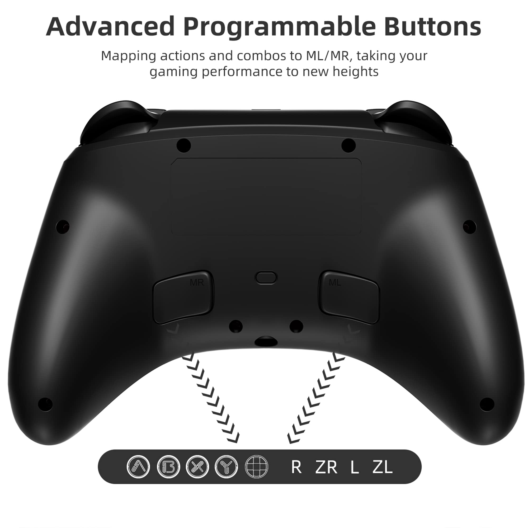 Gold Wireless Switch Controller for Switch/OLED/Lite Steam Deck, Pro Controller with Turbo, Motion, Vibration, Wake-Up, Headphone Jack and Dynamic Joystick RGB Lighting, Gaming Genshin Impact