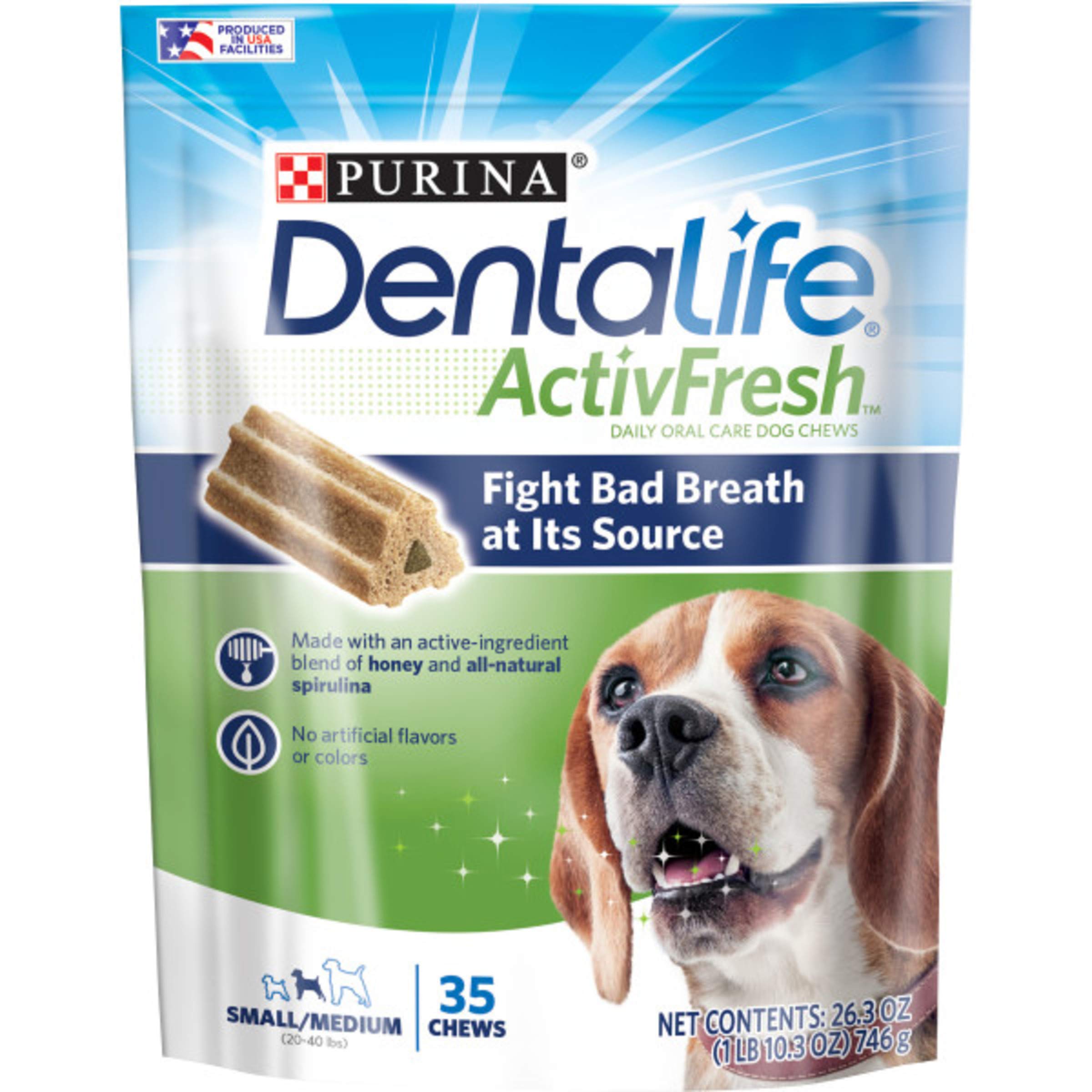 Purina DentaLife Dental Care Small/Medium Dog Chews, ActivFresh Daily Oral Care - 35 ct. Pouch