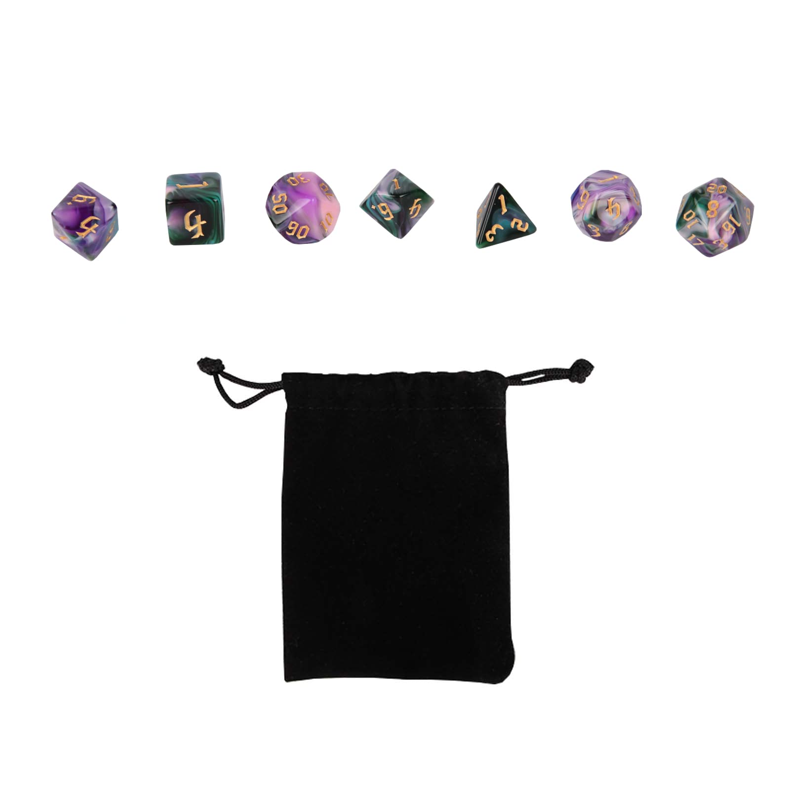 DND Polyhedral Dice Set - Acrylic Material Gaming Dice, Polyhedron Game Dice, Tabletop Games, for Dungeon and Dragons D&D RPG Role Playing Games 7-Die Set (Night Sky Galaxy)