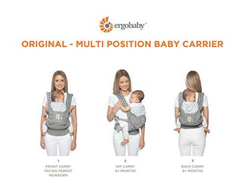 Ergobaby Ergonomic Multi-Position Original Baby Carrier (7-45 Pounds), Black/White