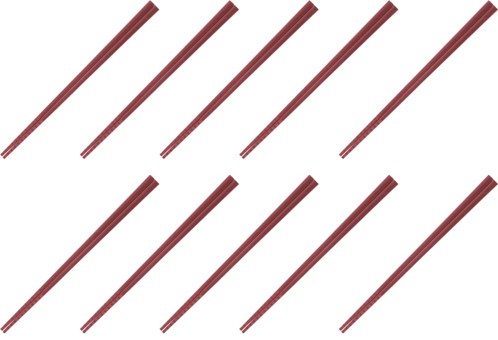 Fukui Craft Chopsticks, SPS Resin Chopsticks, Made in Japan, Dishwasher Safe, Noodle Chopsticks, Brown, 8.9 inches (22.5 cm), 10 Pairs