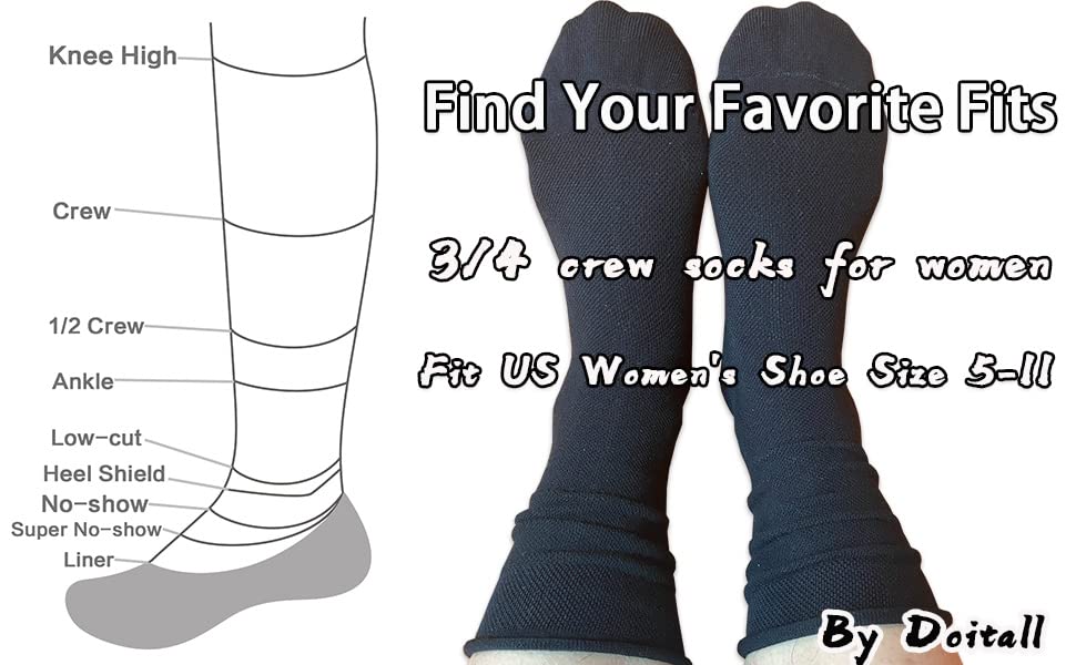 Doitall Summer Crew Socks for Women Cute Slouch Loafer Sock Cotton Mesh Socks Womens White Black Socks Size 5-7