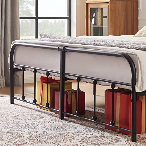 VECELO Metal Platform Bed Frame Mattress Foundation with Headboard & Footboard,No Box Spring Needed,King Size