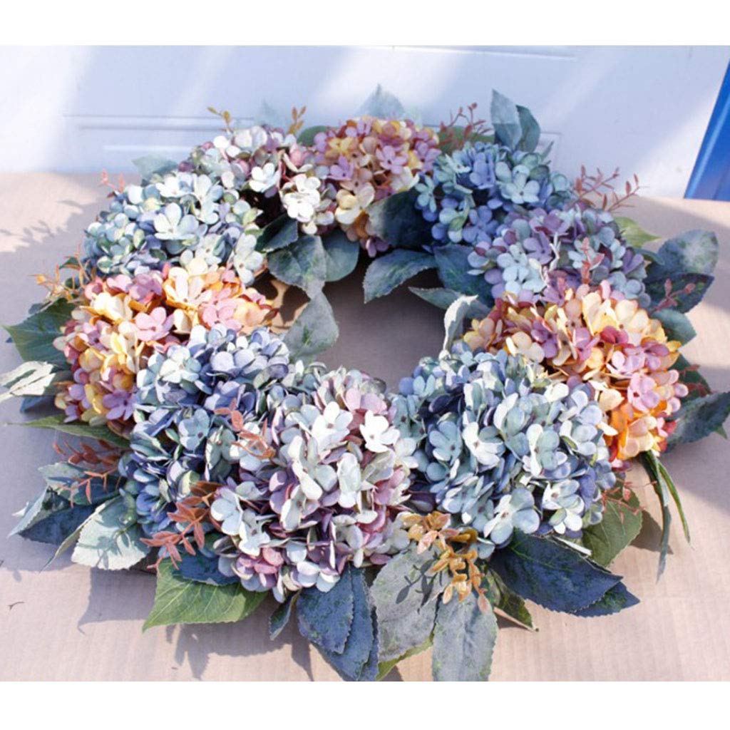 DYNWAVE Floral Wh, Home Wall Hanging Wh, Artificial Hydrangea Wh for Front Door, Wedding Garden Front Door Decorations