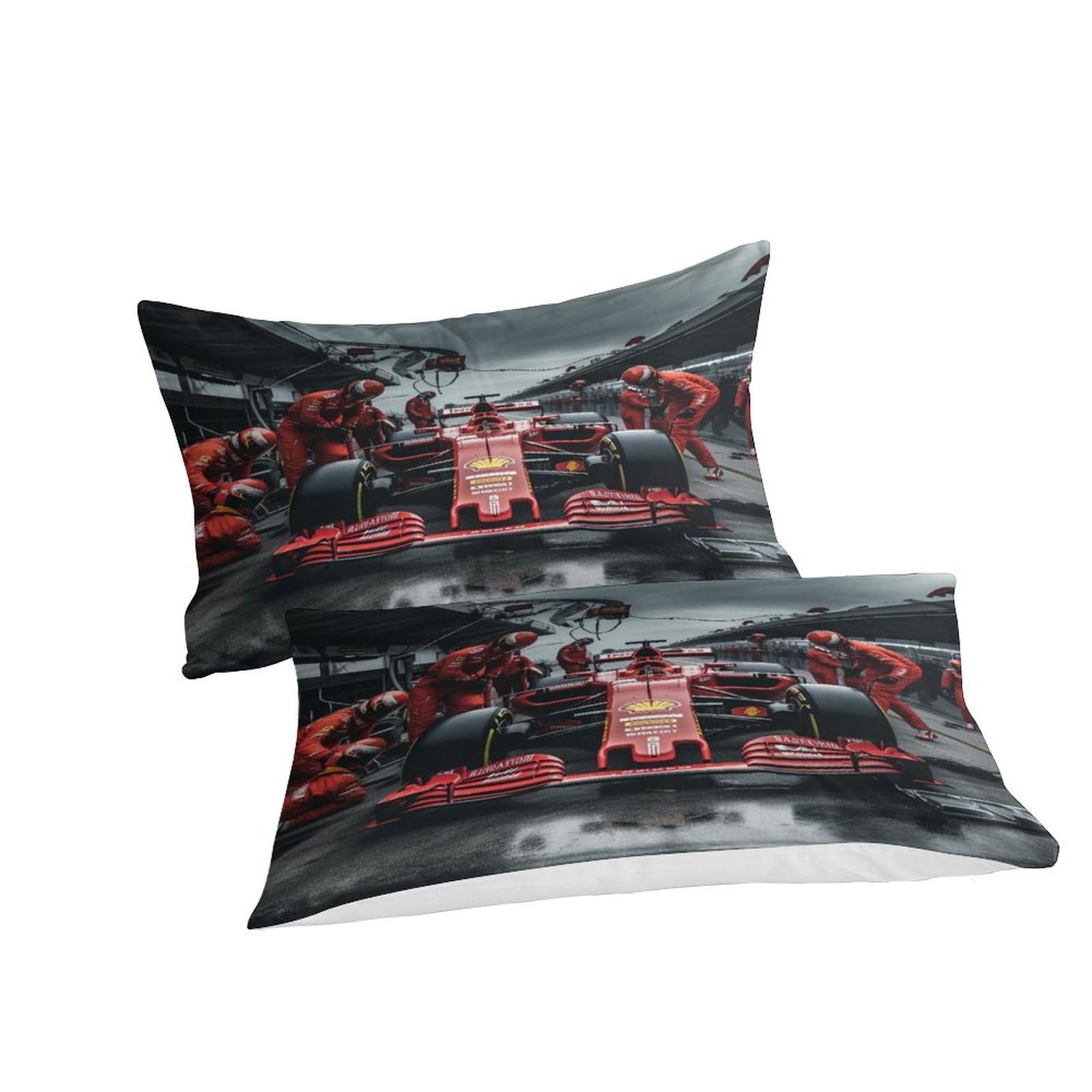 NOLLAM Formula-Racing Racing Cotton Duvet Cover Ivory Various Sizes Quilt Cover Bedding Set Soft & Cozy Percale Weave Contests Comforter Cover with Zipper Closure for Kids Adults Full(203x228cm)