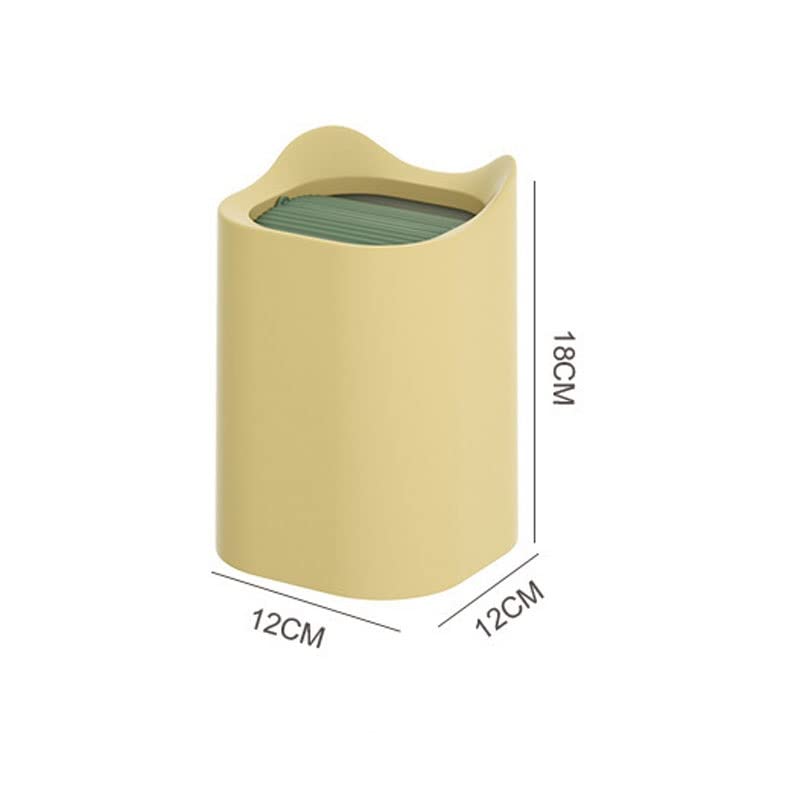 MFCHY Desktop Trash Can Garbage Storage Box Living Room Coffee Table with Cover Small Paper Basket Plastic Garbage Bag ( Color : Black-JoJo's Bizarre Adventure1 , Size : 12*12*18cm )