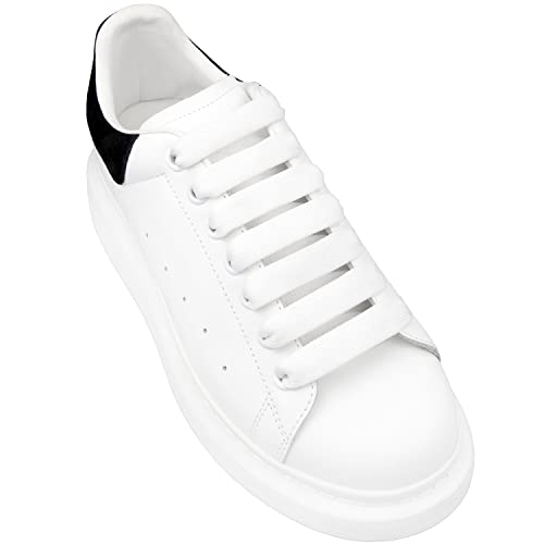 Endoto Shoelaces Replacement Flat Laces for Alexander McQueen Oversized Sneaker Shoes(Color:White,Size:50Inch)