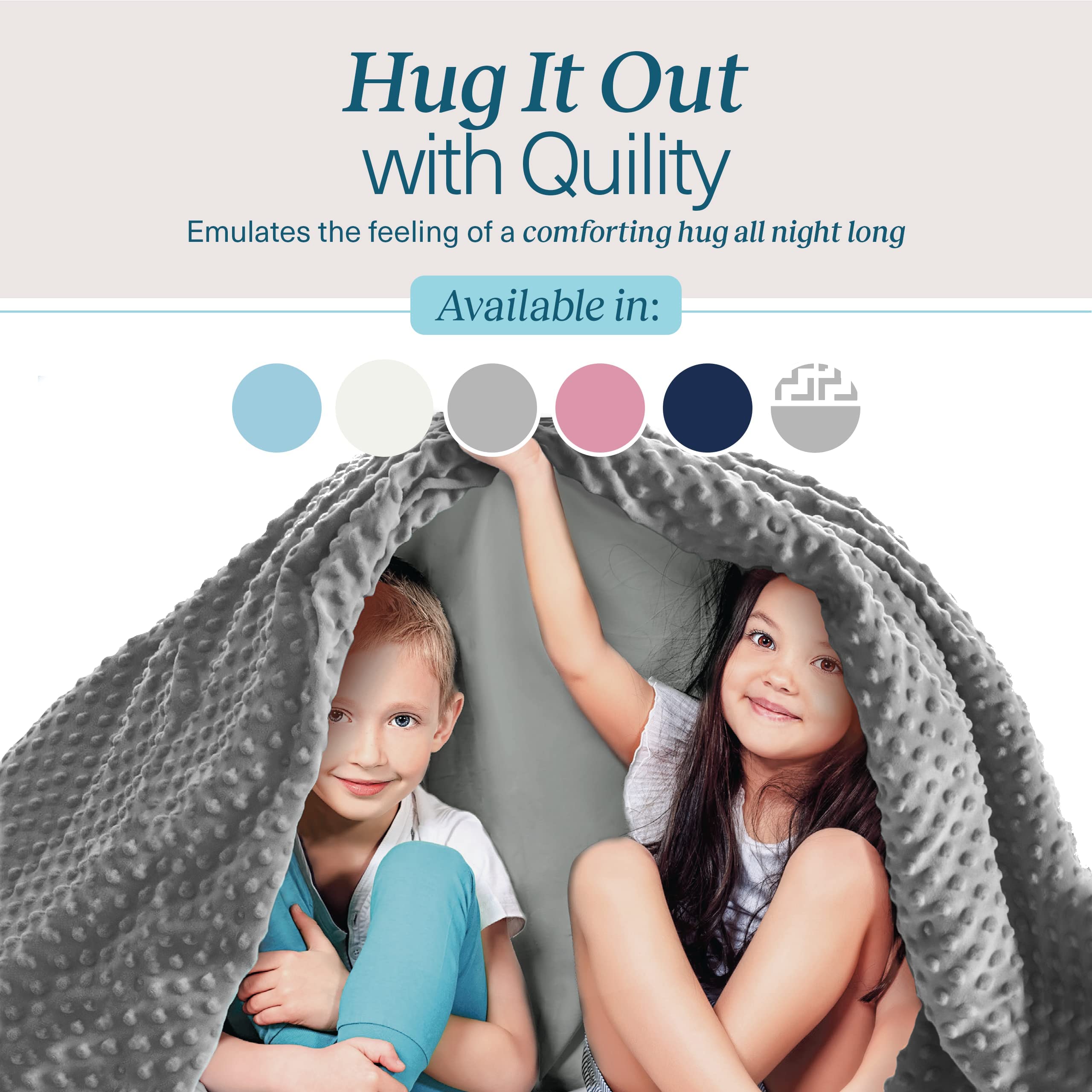 Quility Weighted Blanket for Kids & Toddlers - 12 LB Twin Size Kids Weighted Blanket for Cooling & Heating - 100% Cotton Blanket w/Glass Beads, Machine Washable - 48"x72", Grey
