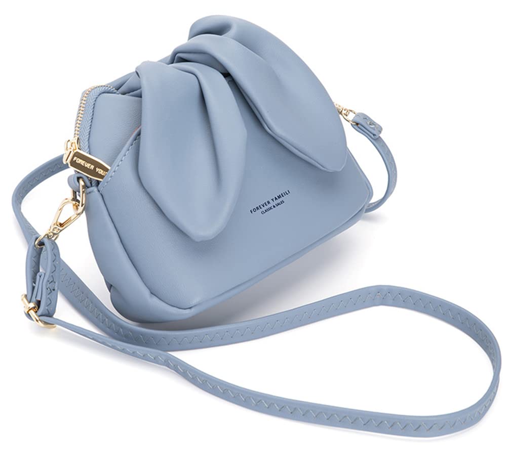 Epsion Cute Bunny PU Leather Hobo Bags Zipper Closure Adjustable Strap Crossbody Handbags Tote Purse