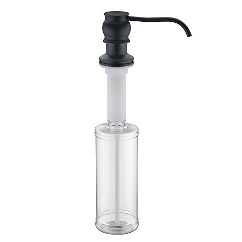 GICASA Brass Kitchen Soap Dispenser, Oil Rubbed Bronze in Sink Liquid Dish Soap Dispenser with High Capacity 320ML ABS Bottle, Under Sink Hand Metal Dispenser Pump
