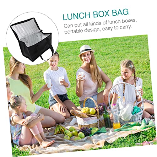 UPKOCH Camping Insulated Bag 4pcs Insulation Cold Food Insulated Portable Insulation Thermal Insulation Non-woven Fabric Drinks Black Aluminum Delivery Storage