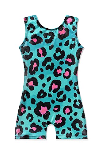 EQSJIU Girls Leotards For Gymnastics Size 5/6 Years Old 5t With Shorts Pink Leopard Blue Biketard Hot Pink Green Dance Clothes Outfits