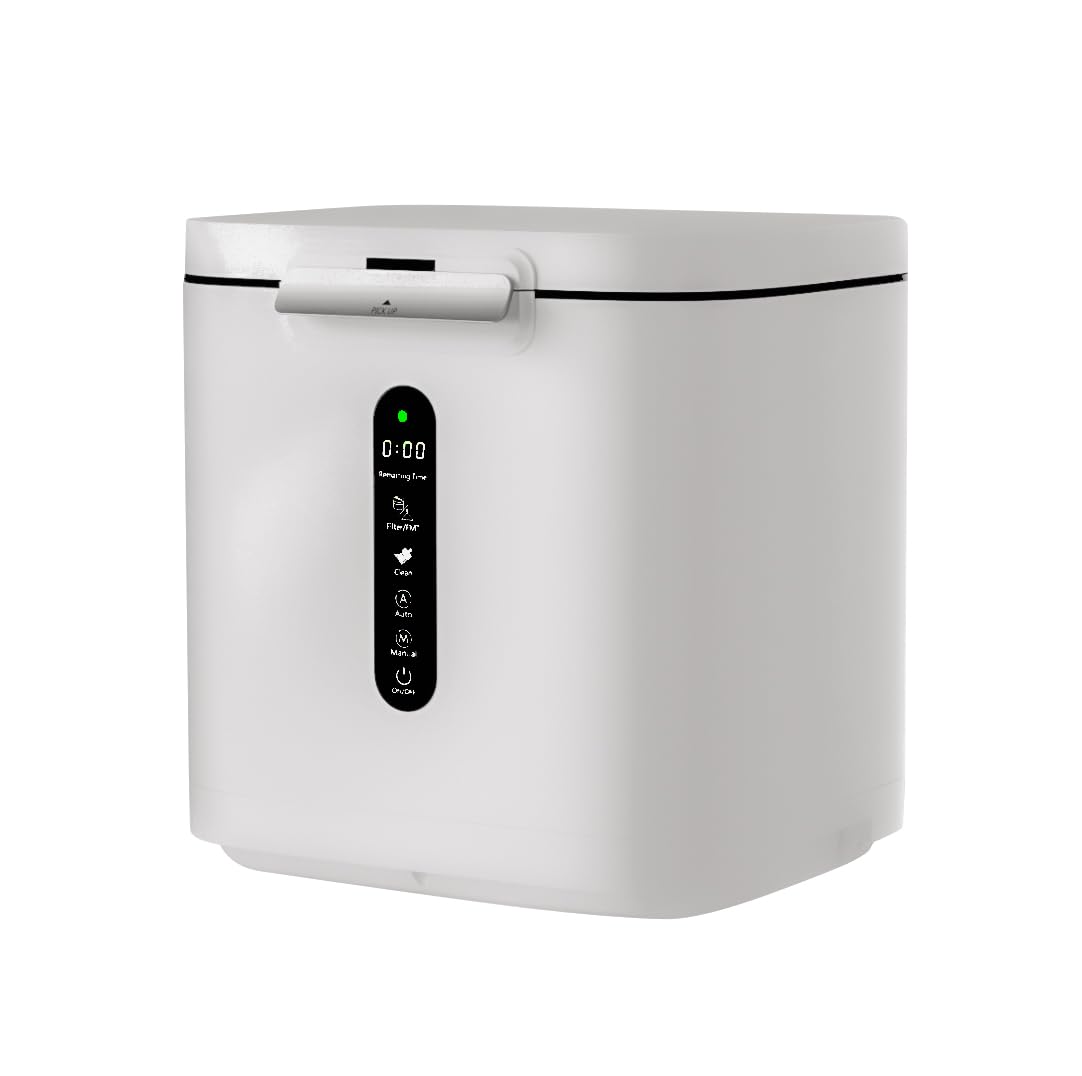 Intelligent 4L Kitchen Waste Composter, Exquisite Countertop Design, Deodorization/Auto-Stirring/Intelligent Reservation/3 Modes, Keep The Kitchen Fresh at All Times. Gray