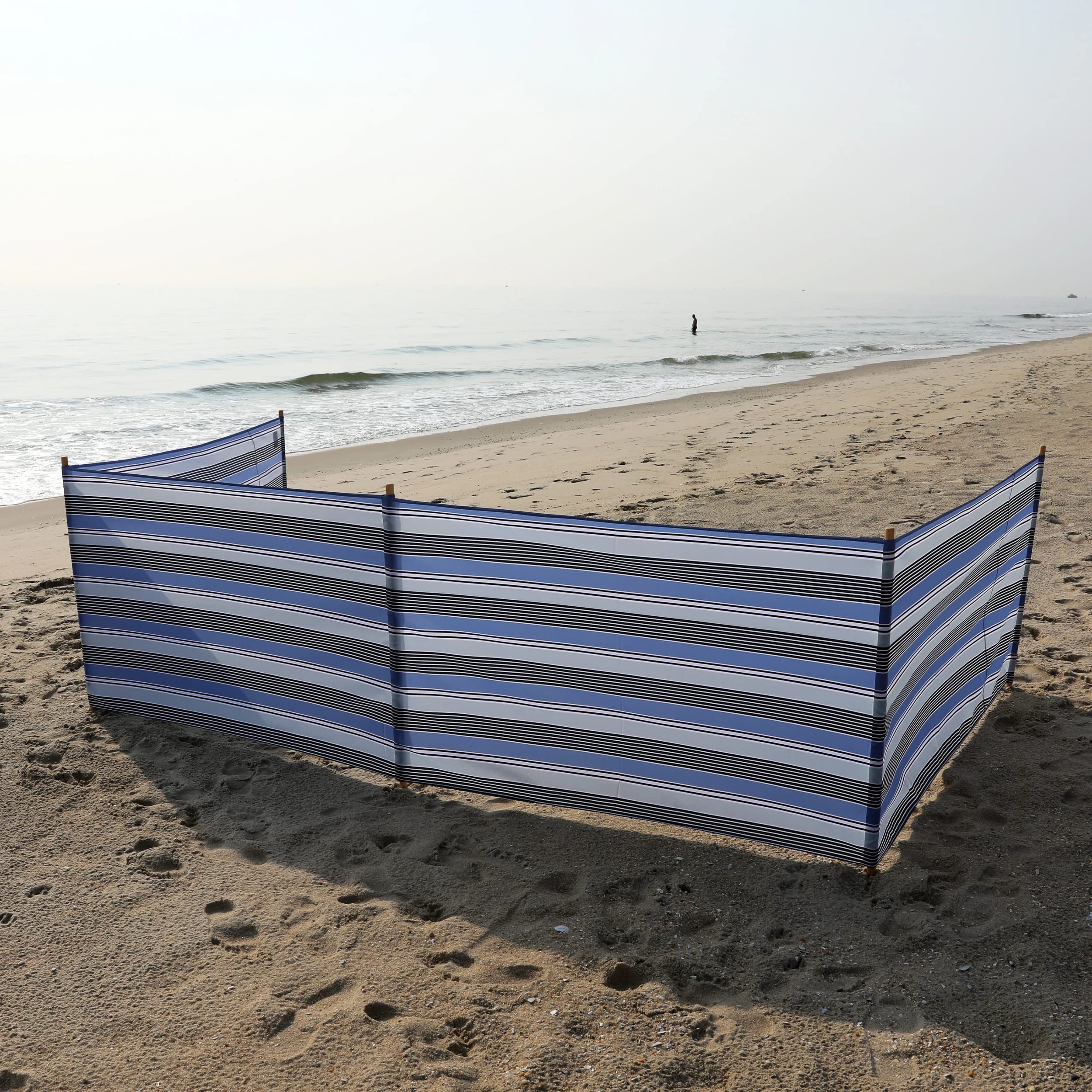 erda Surf Stripe Pro Beach Recycled Polyester Rip-Stop 20 ft Lightweight Windscreen, Privacy Screen, Wind Blocker, Free Matching Shoulder Bag