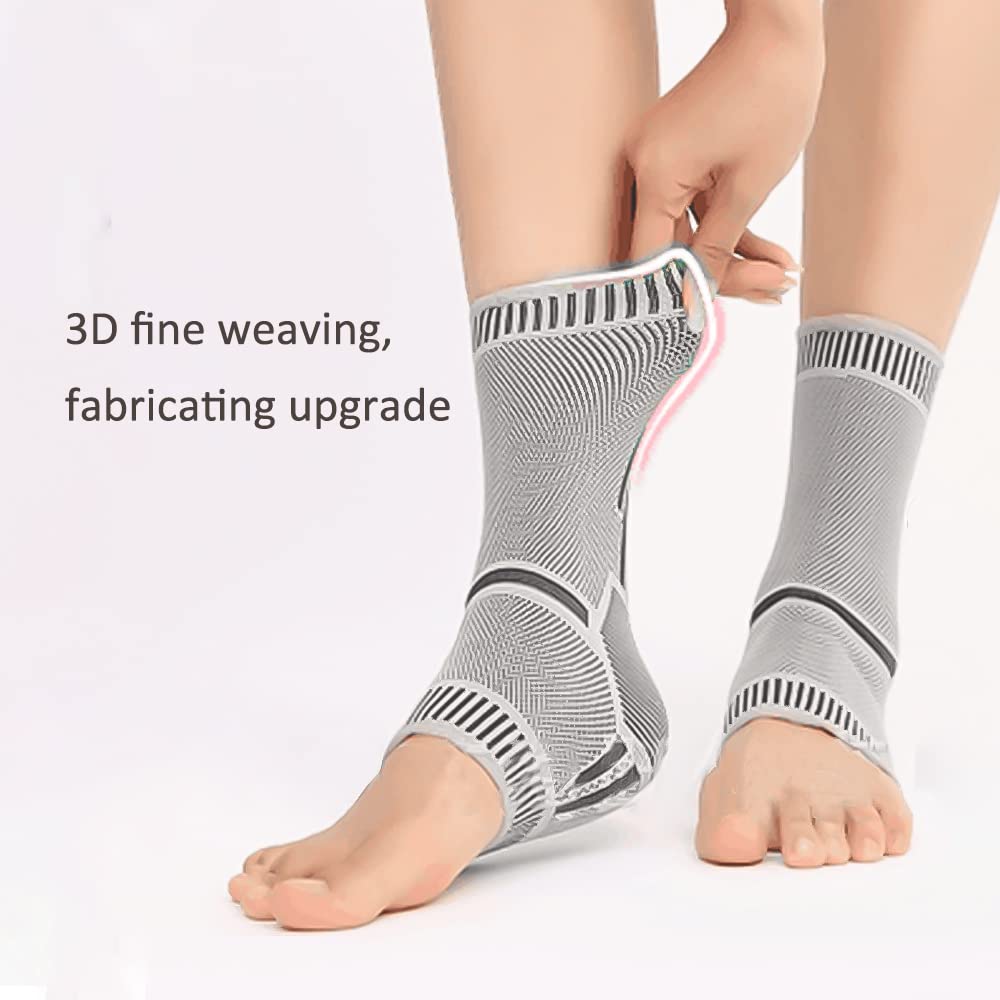ERfairdeal 2 Pack Ankle Support, Woven Ankle Support Compression Sleeve, Prevents Ankle Injuries, Relieves Sprains, Swelling, Inflammation and More. Unisex Ankle Compression Sleeve (XL)