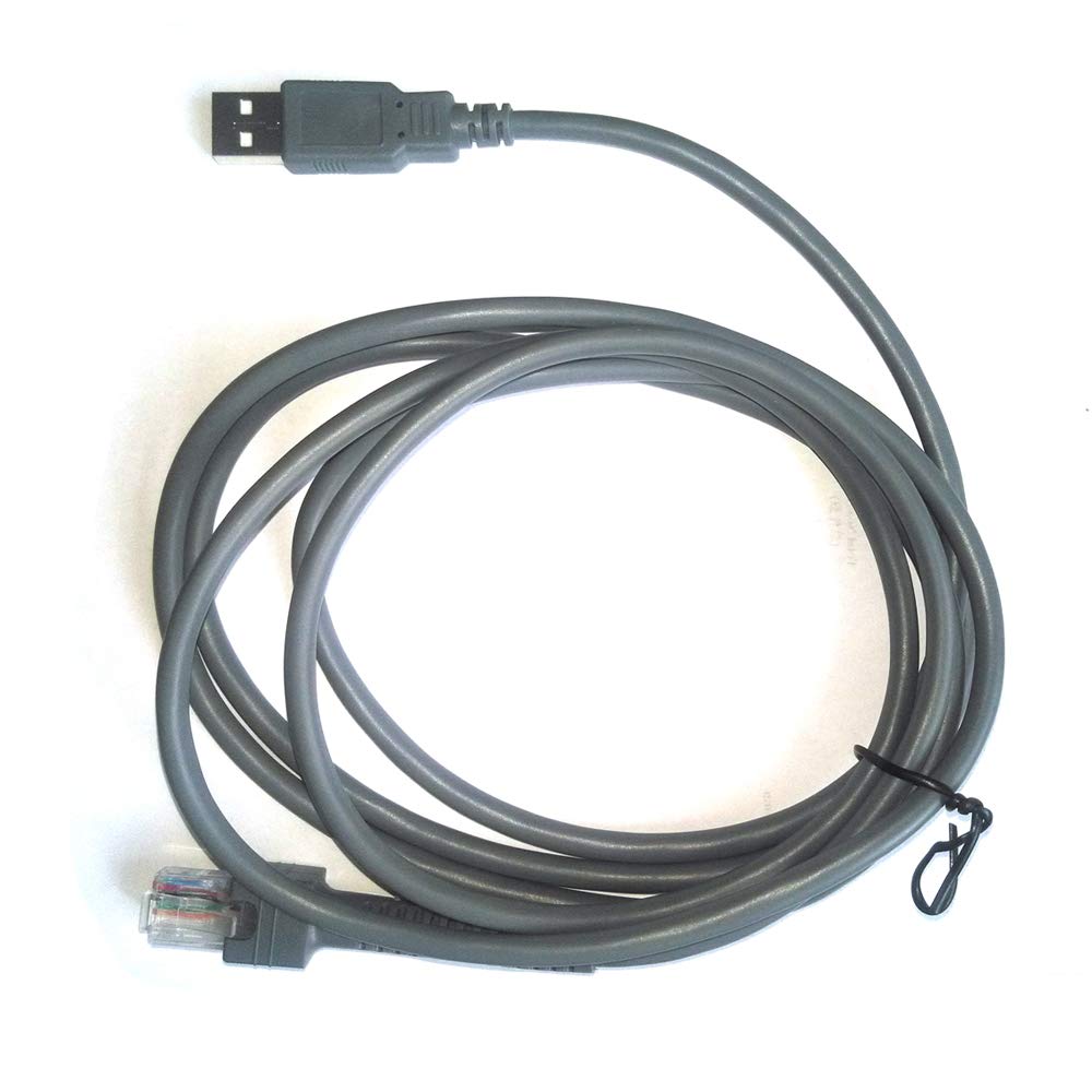 PZV USB to RJ48 Cable 7ft 2mtr Dura-Gray for Barcode Scanner USB Cable,USB Data Transmission Cable for Digital Handheld Barcode Scanner Compatible with LS2208 DS4208 9208 1203 LS4208 LS3008 LS3408