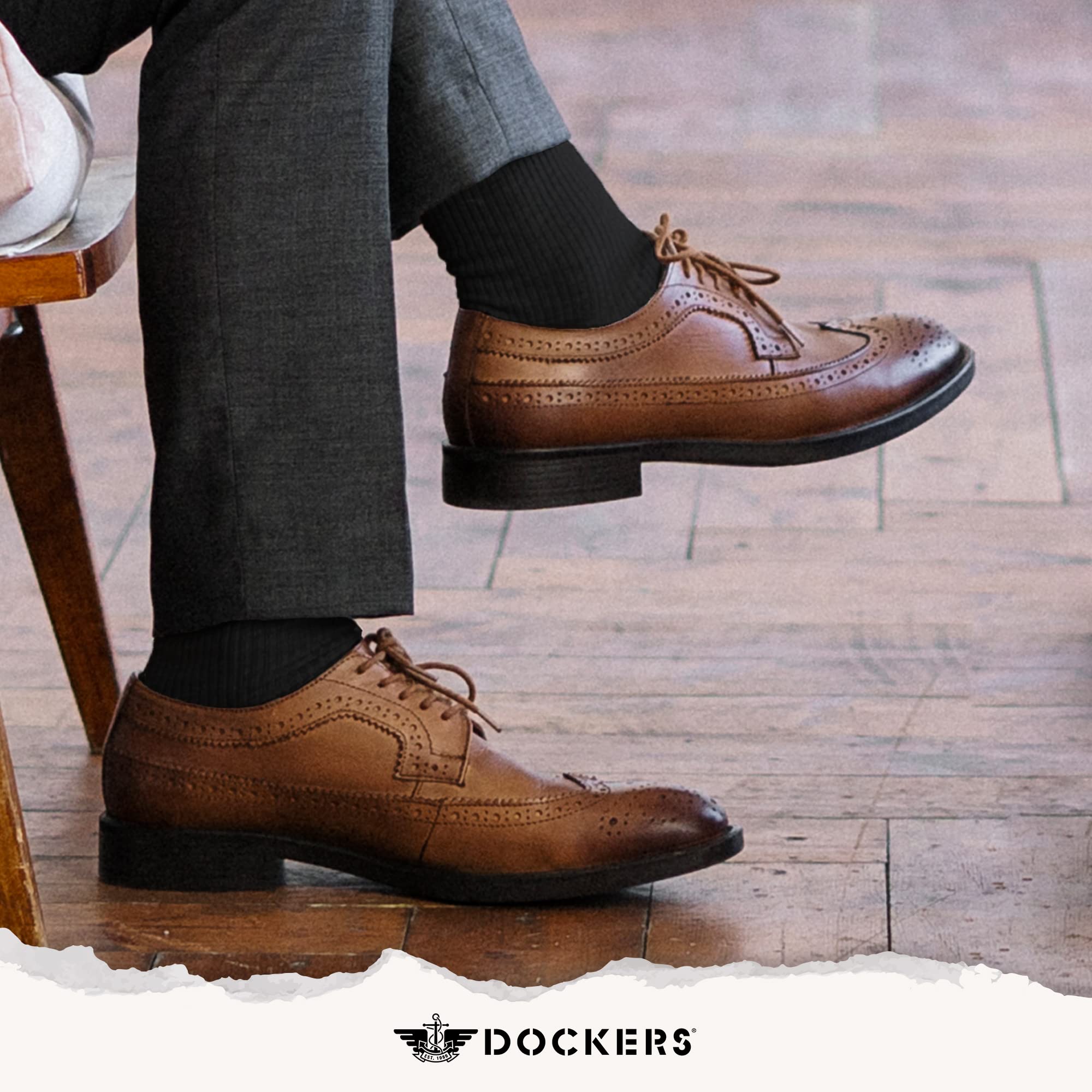 Dockers Men's Performance Socks - 3-Pack Flat Knit Athletic and Crew Socks for Men, Tan Multi
