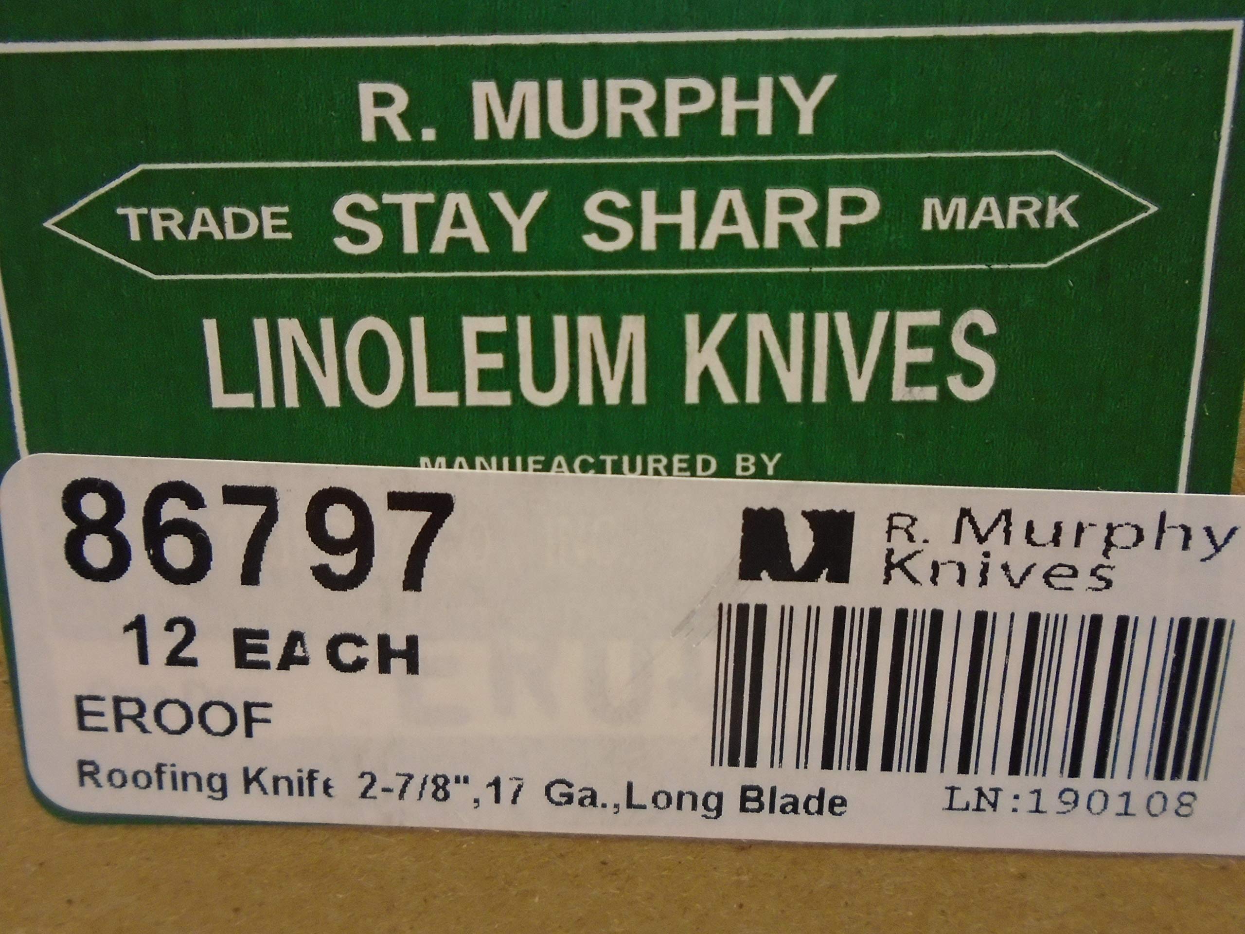 R Murphy USA Bundled Lot of (2) 17 Gauge Roofing/Linoleum Knives - Long Blades # 86797