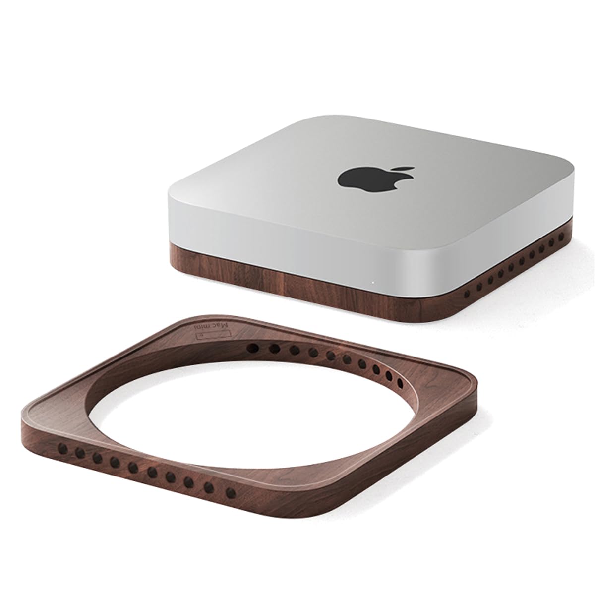 Energy Planet Wooden Desktop Stand for Mac Mini and Mac Studio,Handmade Dust-Proof Cooling Heat Disspation Mac Mini and Mac Studio Stand (Wooden)