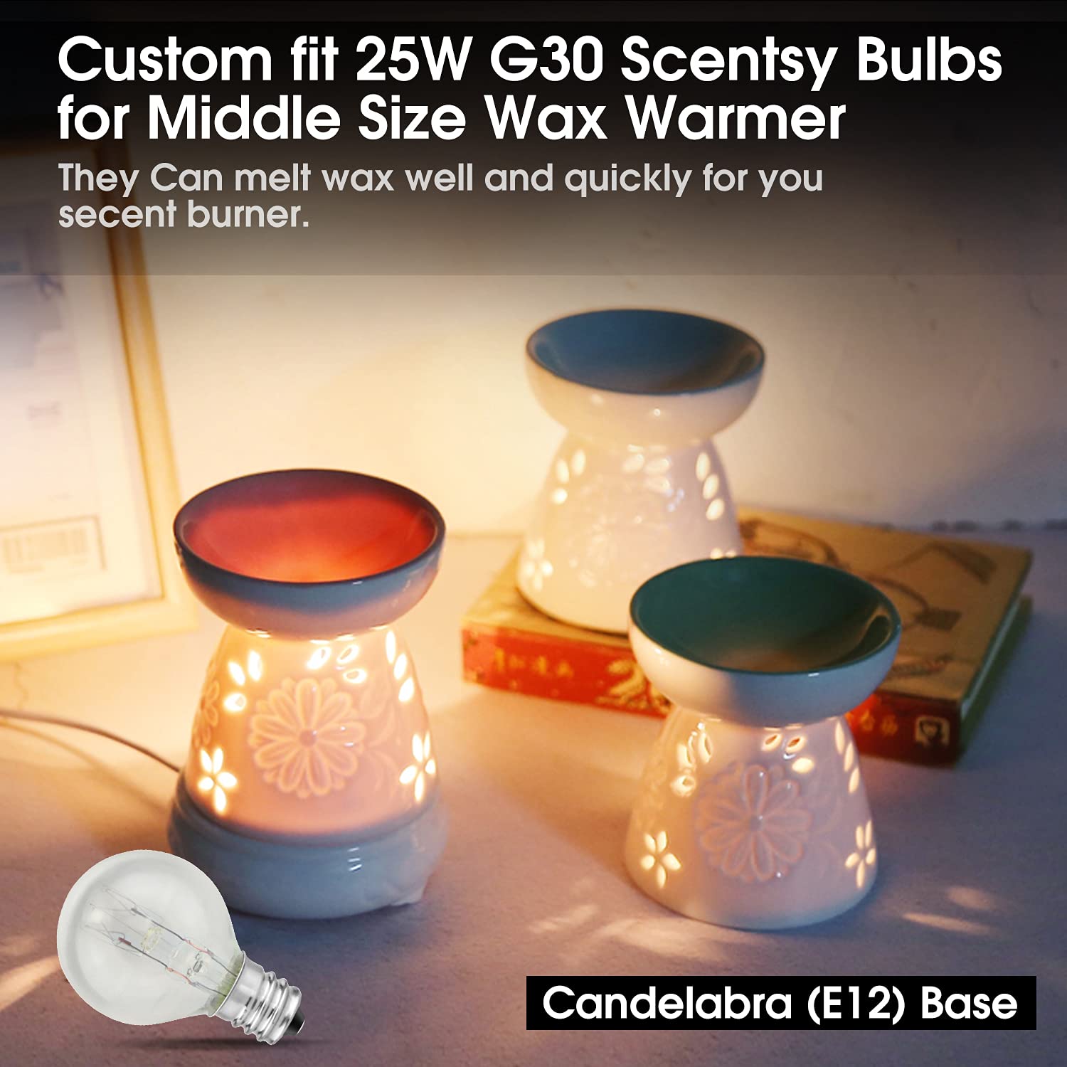 ETwinCoo G40 Replacement Light Bulbs 5 Watt Clear Globe Light Bulbs fits E12 Candelabra Base, Dimmable String Light Bulbs Replacement for Indoor Outdoor Patio Decor, 120 Volt (6 Pack)